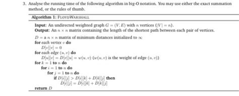 Solved Analyse The Running Time Of The Following Algorithm