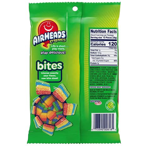 Airheads Xtremes Bites Rainbow Berry Candy 6 Oz Pack Of 12 Sweetly