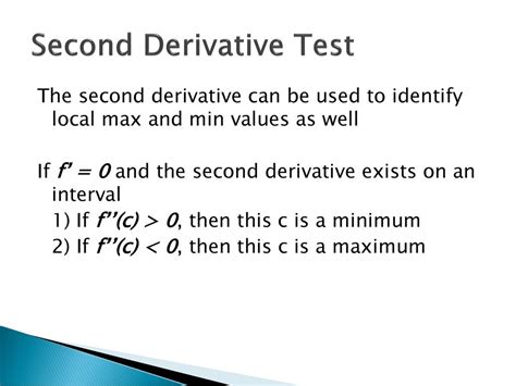 Second Derivative Test Ppt Download