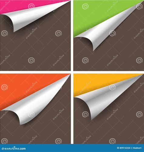 Collection Of Pages Curl Corner Vector Stock Vector Illustration Of