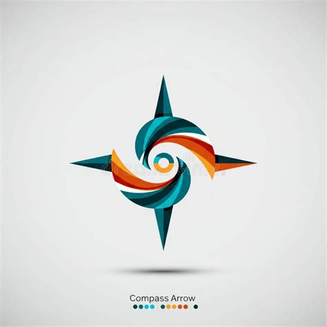 An Abstract Design Resembling A Compass Rose Featuring Four Pointed
