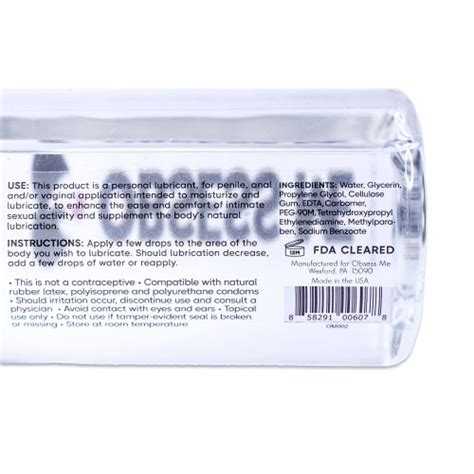 Obsess Me Water Based Lubricant Lube 32oz Sex Toy Hotmovies