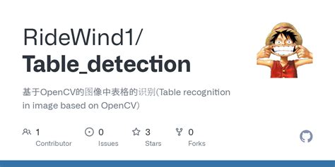 GitHub RideWind Table detection 基于OpenCV的图像中表格的识别 Table recognition in image based on OpenCV