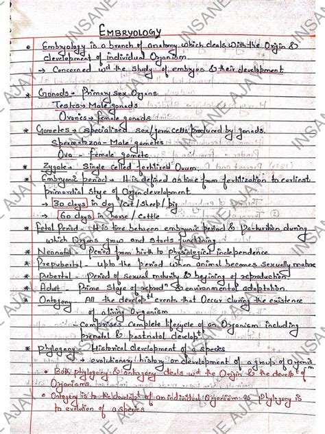 Embryology Anatomy Notes Pdf