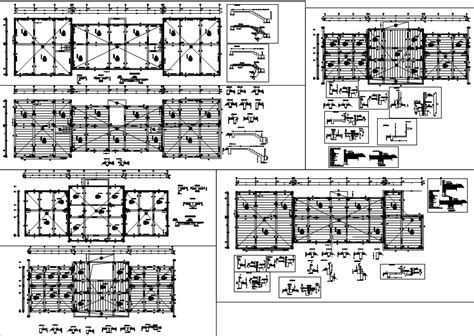 Raft Foundation Layout Plan And Structural Batten Layout Plan Structure Design In Autocad 2d