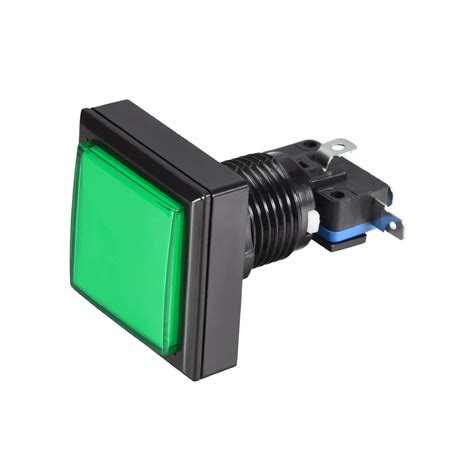 Uxcell Game Push Button 44x44 Square 12V LED Illuminated Push Button Switch With Micro Switch