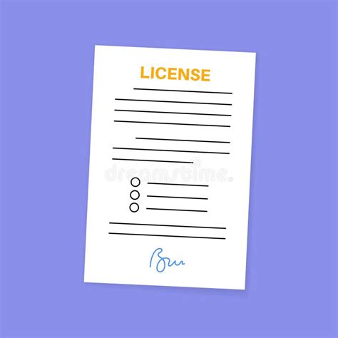 License Document Page Stock Vector Illustration Of Line 260010769