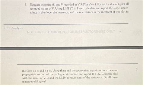 Tabulate The Pairs Of I And V ﻿recorded In V 3