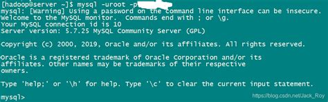 Centos7 Mysql Error： Mysql Warning Using A Password On The Command