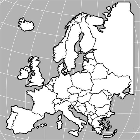 Black And White Europe Map 20 Free Pdf Printables Printablee