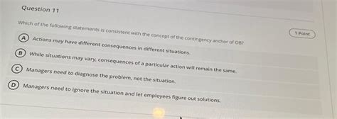 Solved Question 11 Which Of The Following Statements Is
