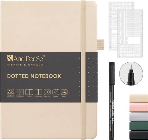 Andand Per Se Dotted Journal Notebook A5 Hardcover Leather Andand Per Se Dotted Journal Notebook A5 Hardcover Leather