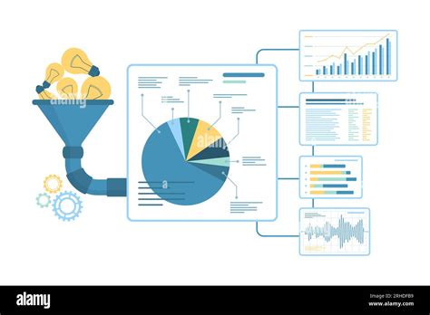 Funnel For Information And Idea Conversion Vector Illustration Cartoon