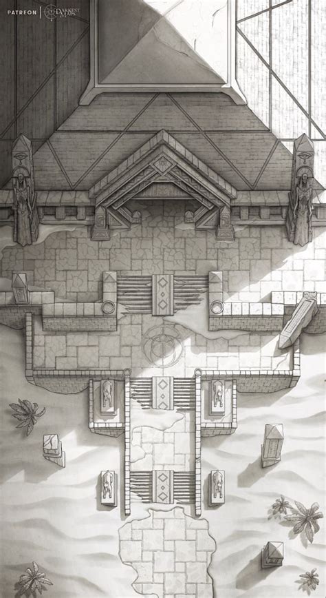 Desert Pyramid Entrance 55x30 Darkest Maps Ancient Pyramids