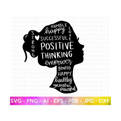 Positive Thinking Svg Think Positive Svg Motivational Quot Inspire