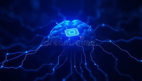 Cyber Brain Digital Network Technology Generative Ai Stock Illustration Illustration Of