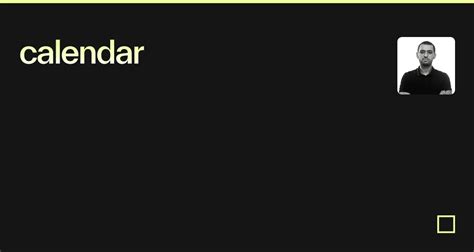 Calendar Codesandbox