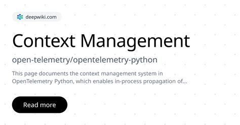 Context Management Open Telemetryopentelemetry Python Deepwiki