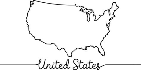 Outline Map Of The United States With Handwritten Label 75186748 Vector