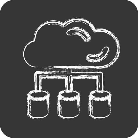 icon big data related to machine learning symbol chalk style stock
