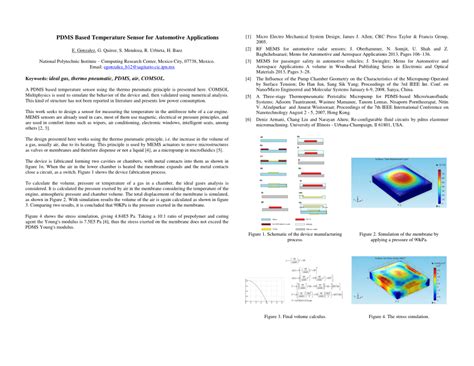 PDF PDMS Based Temperature Sensor For Automotive Applications