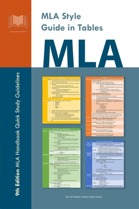 Mla Style Guide In Tables 9th Edition Mla Handbook Quick Study