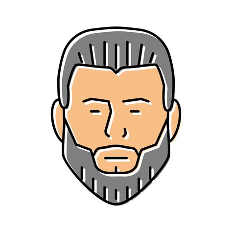 Ducktail Beard Hair Style Color Icon Vector Illustration 19598231