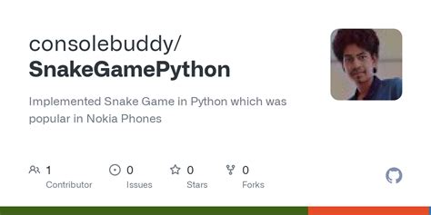 GitHub Consolebuddy SnakeGamePython Implemented Snake Game In Python Which Was Popular In