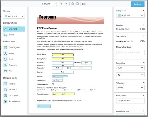 using document templates and the signed documents api