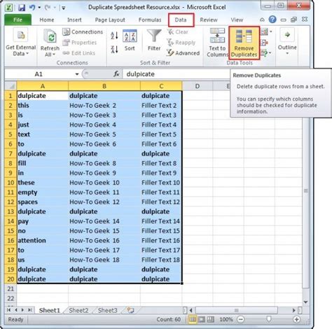 Excel — как удалить дубликаты но оставить уникальные значения Как в