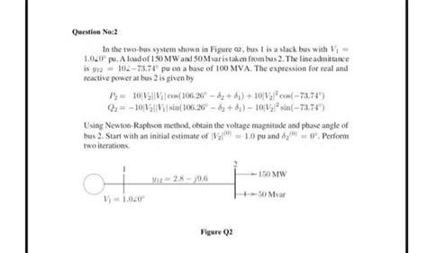 solved question no 2 in the two bus system shown in figure