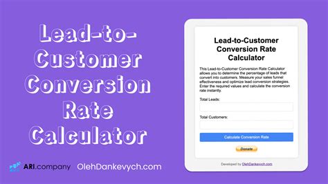 Free Online Lead To Customer Conversion Rate Calculator By