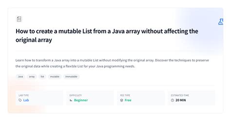 java 배열을 변경하지 않고 가변 리스트 만들기 튜토리얼 및 예제 labex