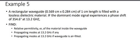 Solved Example A Rectangular Waveguide Cm X Chegg
