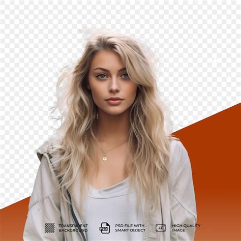 Premium Psd Psd Young Blonde Woman With With Tanned Skin Isolated On