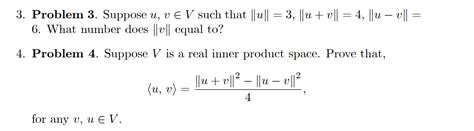 Solved Problem Suppose U VV Such That Chegg