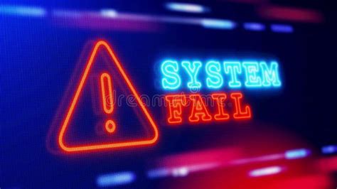 System Fail Warning Alert Screen Loop Blinking Glitch Animation Stock