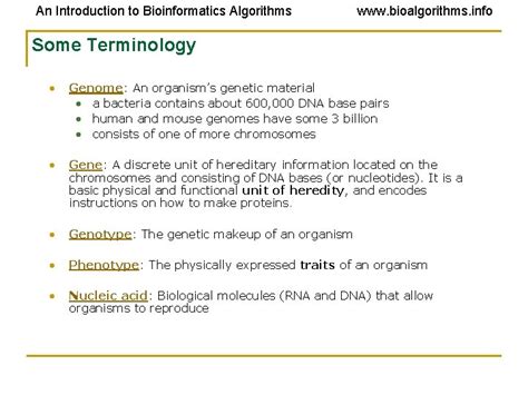 An Introduction To Bioinformatics Algorithms Bioalgorithms Info