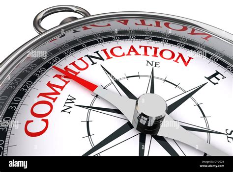 Communication Red Word On Conceptual Compass Isolated On White