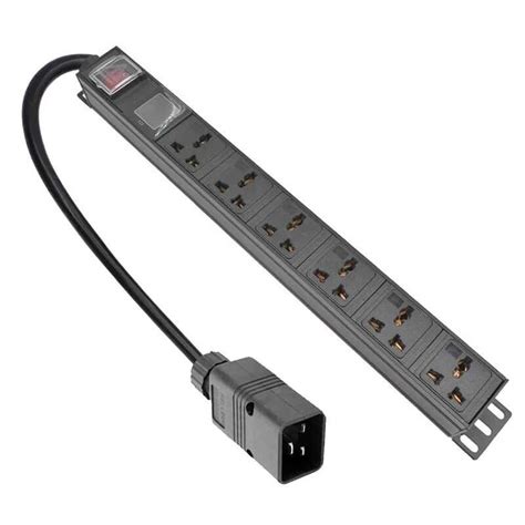 Cabinet 3500w Network Rack Pdu Power Strip Aluminum Alloy Socket 6 Units Universal Adapter