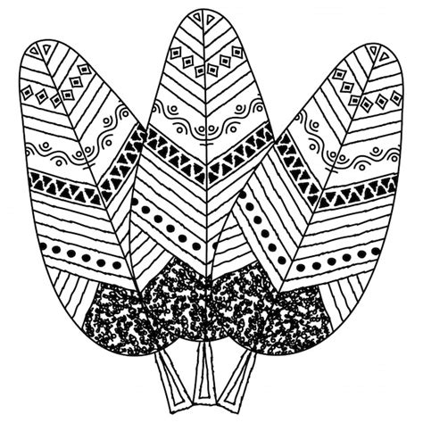 보헤미안 스타일의 장식 깃털 디자인 프리미엄 벡터