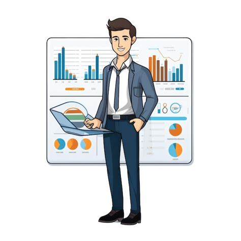 Premium Photo Data Analyst Isolated Cartoon Character