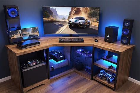 Premium Photo Hidden Console Storage Gamer Setuphidden Console