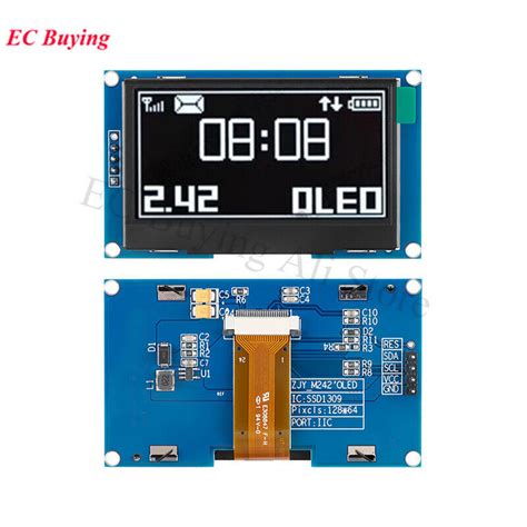 242 Inch White Screen Oled Module Lcd Display 128×64 Ssd1309 Spii2c 3