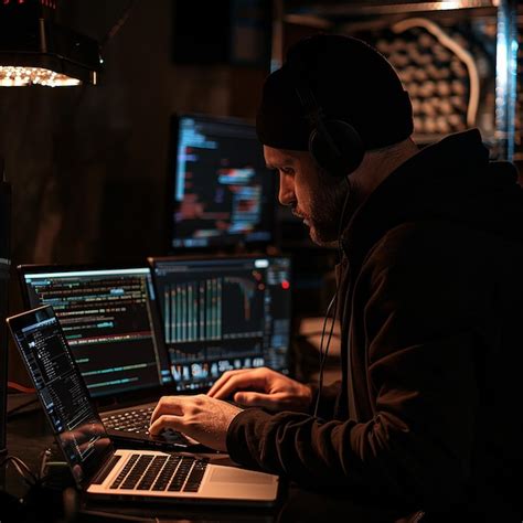 Ethical Hacker Performing Penetration Testing Premium Ai Generated Image