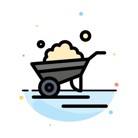 Barrow Garden Trolley Truck Wheelbarrow Abstract Flat Color Icon