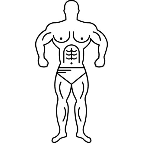 Super Muscle Man Outline Icon