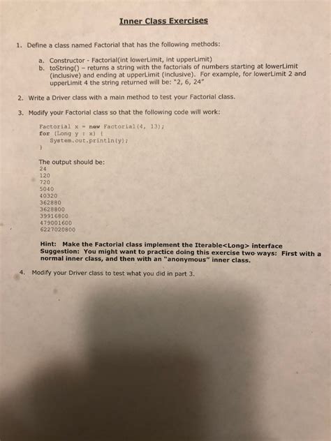 Solved Inner Class Exercises 1 Define A Class Named