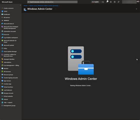 Azure Arc Windows Admin Center Cant Connect With Error Couldn´t Get Server Data Ajax Error