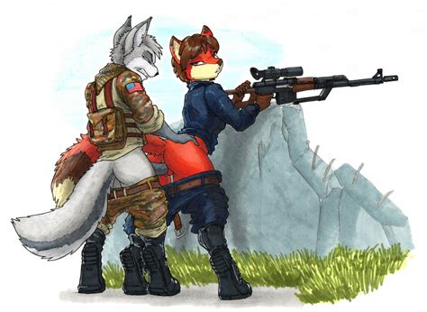 Rule 34 2019 Against Wall Anthro Backpack Boots Brown Hair Camo Canid Canine Canis Clothed